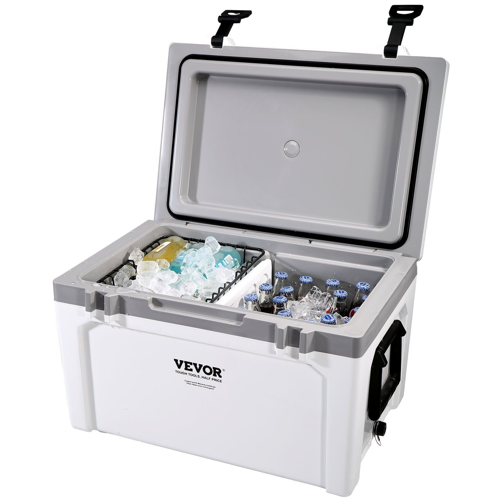VEVOR Insulated Portable Cooler, 52 qt, Holds 50 Cans, Ice Retention ...